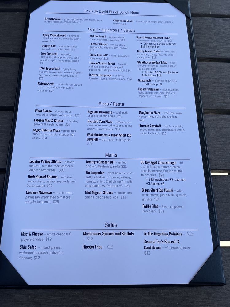 1776 by David Burke Menu (Full Menu Update 2026)