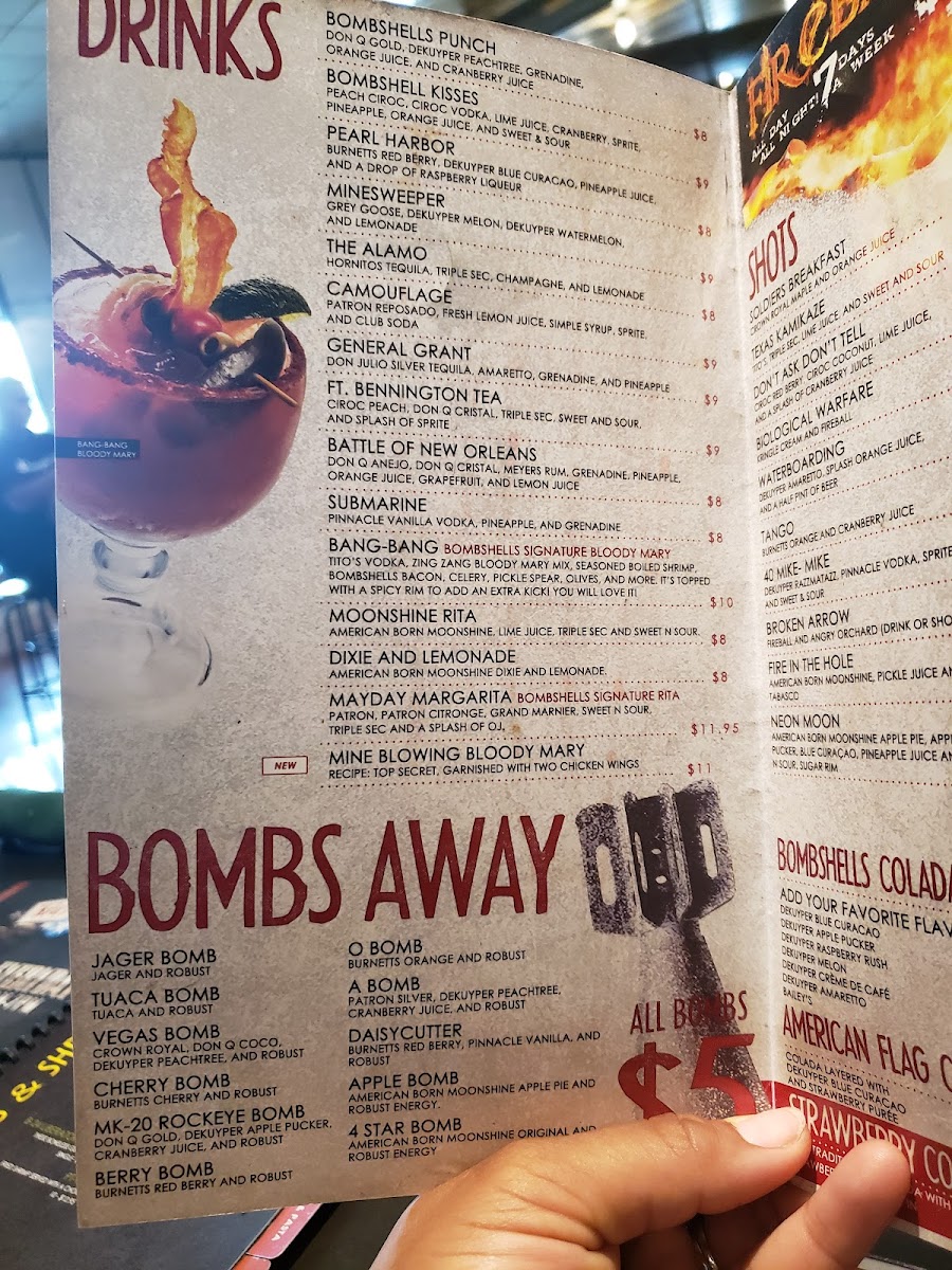 Bombshells Restaurant Bar Menu (Full Menu Update 2026)