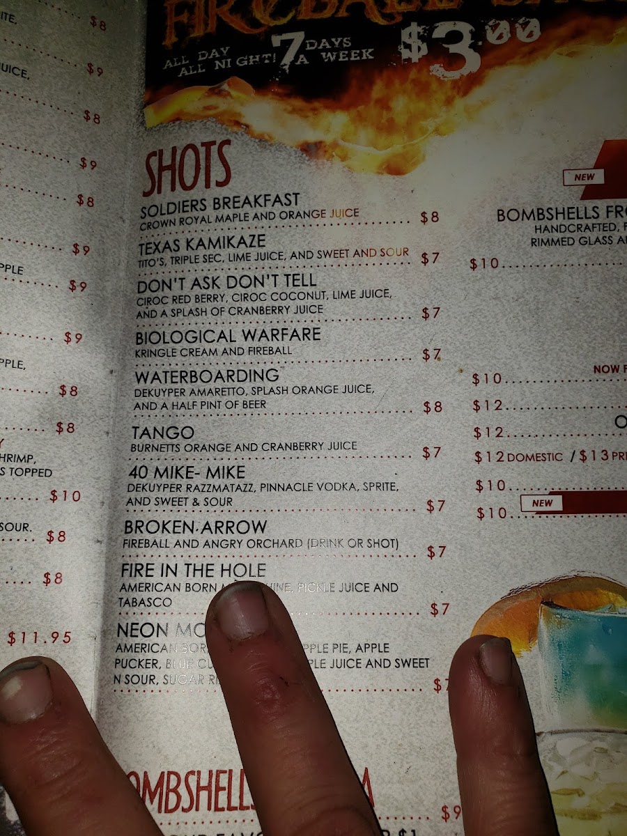 Bombshells Restaurant Bar Menu (Full Menu Update 2026)