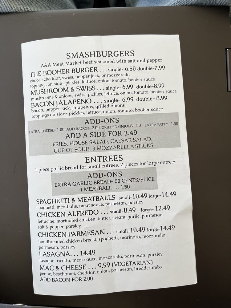 Booher's Fresh Market Menu (Full Menu Update 2026)