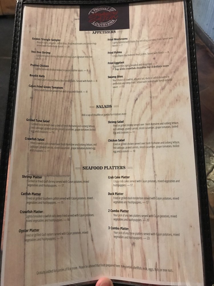 Crazy Cajun Beaumont Menu (Full Menu Update 2026)