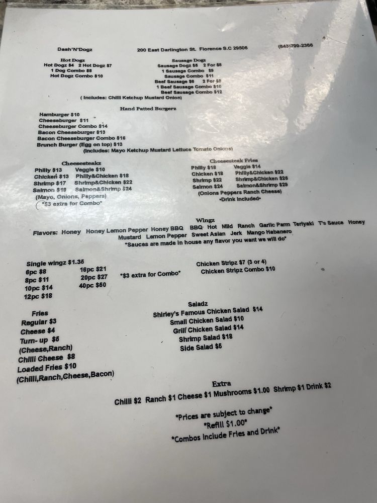 Dash-N-Dogz Menu (Full Menu Update 2026)