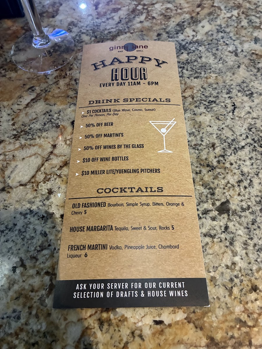 Ginny Lane Bar and Grill Menu (Full Menu Update 2026)