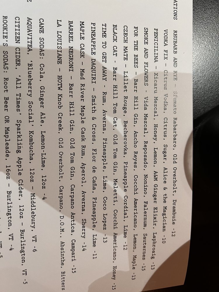 Hen of the Wood - Burlington Menu (Full Menu Update 2026)