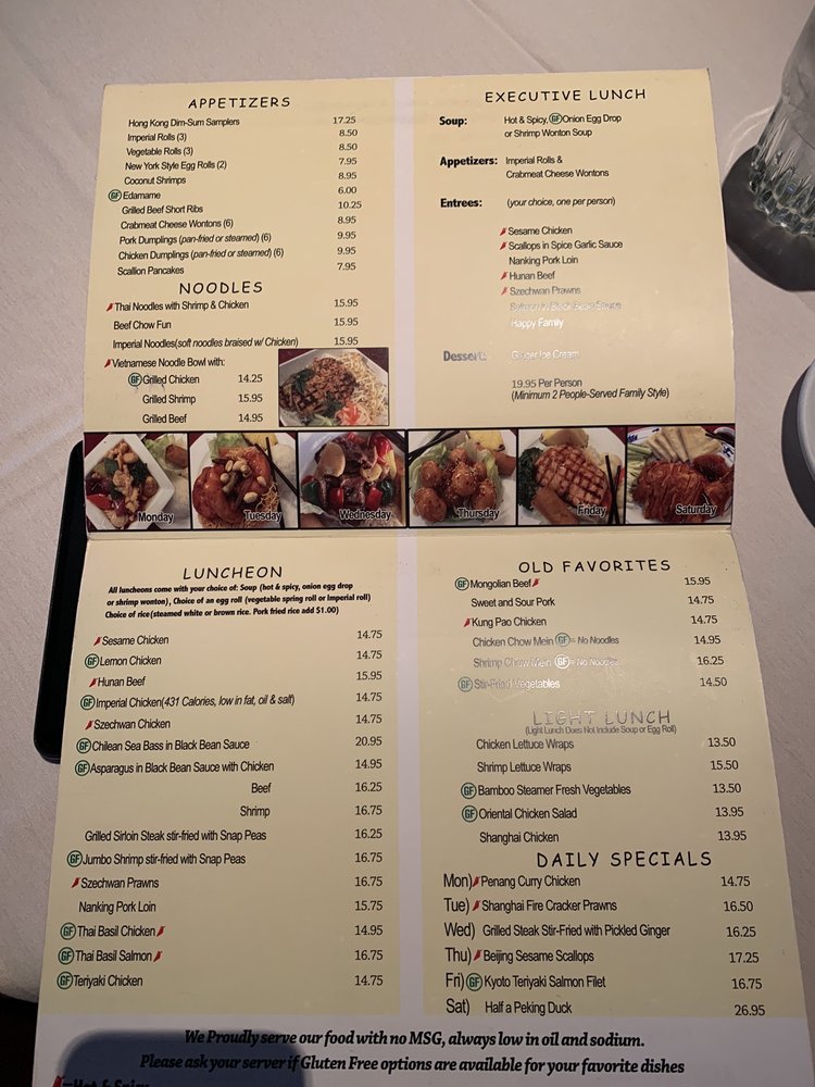 Imperial Chinese Menu (Full Menu Update 2026)