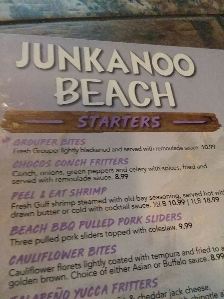Junkanoo Below Deck Menu (Full Menu Update 2026)