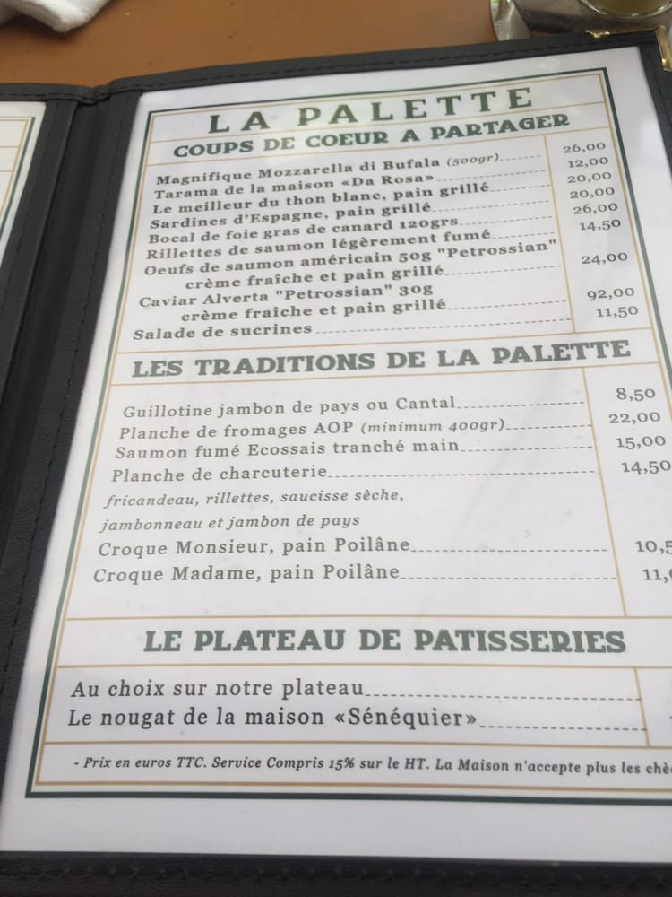 La Palette Menu (Full Menu Update 2026)