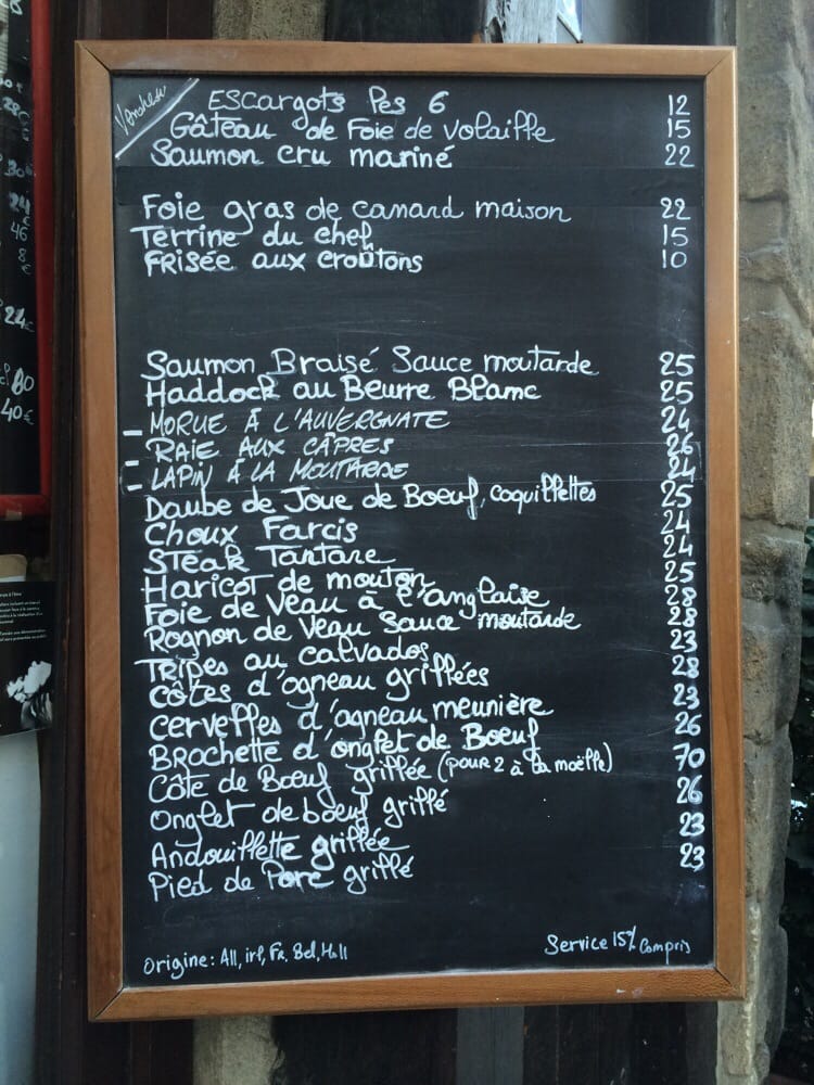 La Tour Montlhéry - Chez Denise Menu (Full Menu Update 2026)
