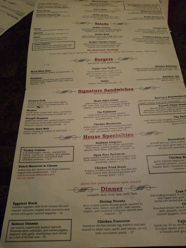 Scarboroughs Restaurant Tavern Menu (Full Menu Update 2026)