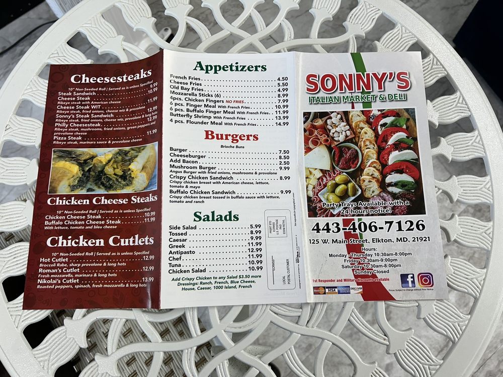 Sonny’s Italian Market and Deli Menu (Full Menu Update 2026)