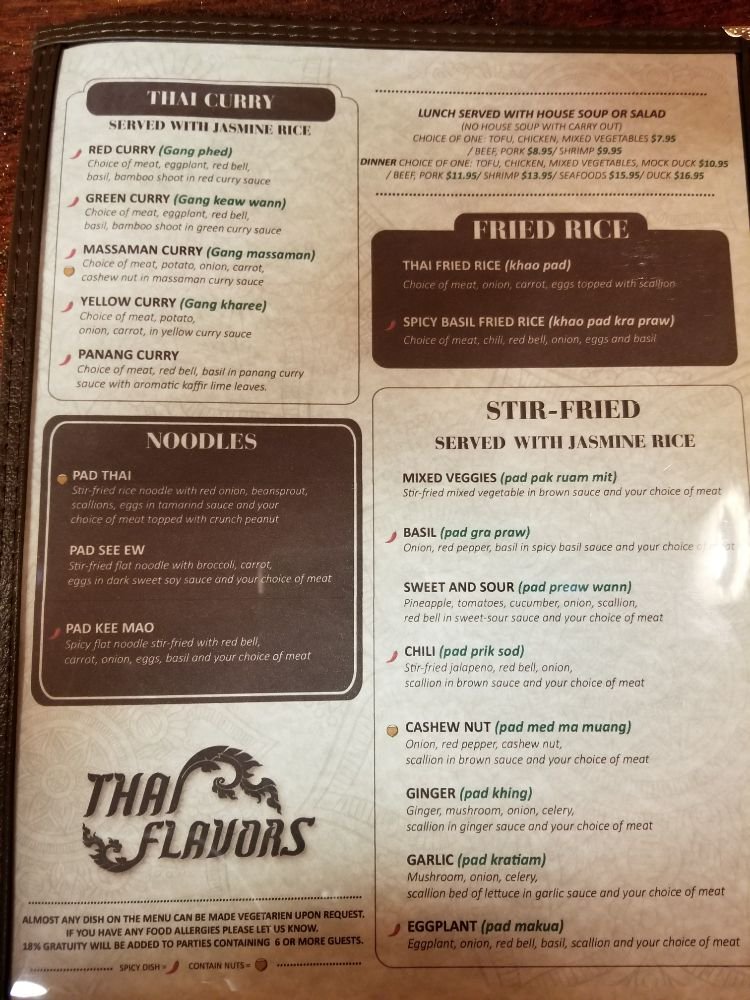 Thai Flavors Menu (Full Menu Update 2026)