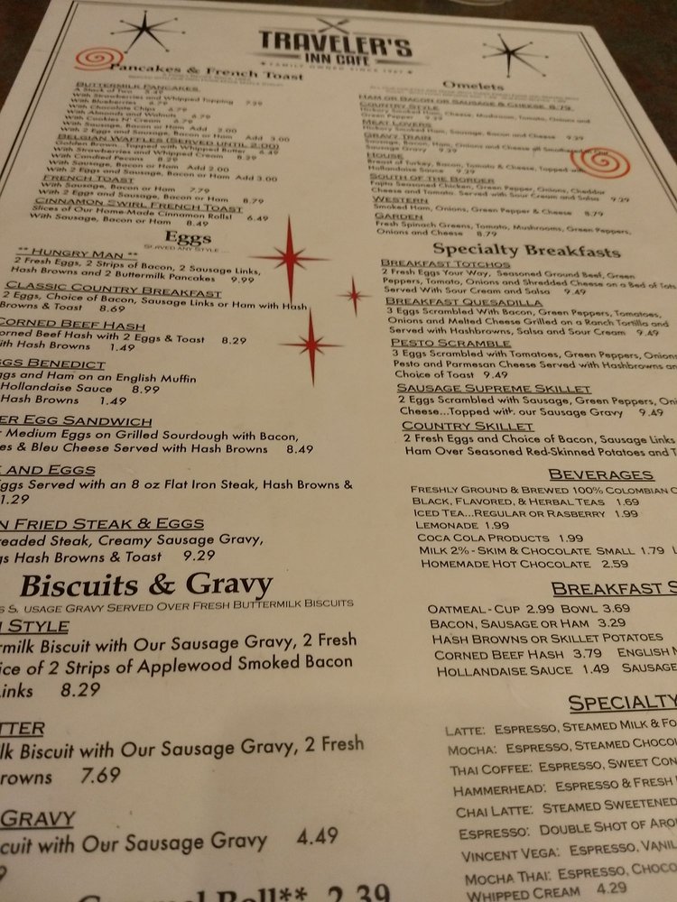 Travelers Inn Restaurant Menu (Full Menu Update 2026)
